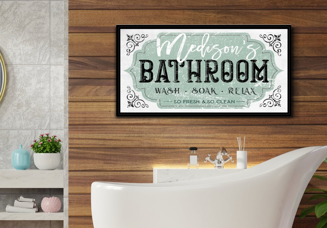 Personalized Bathroom Sign Bathroom Decor Bathroom Shelf - Etsy