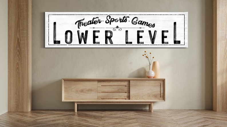 Lower Level Sign Basement Sign Lounge Decor Movie Room - Etsy Canada