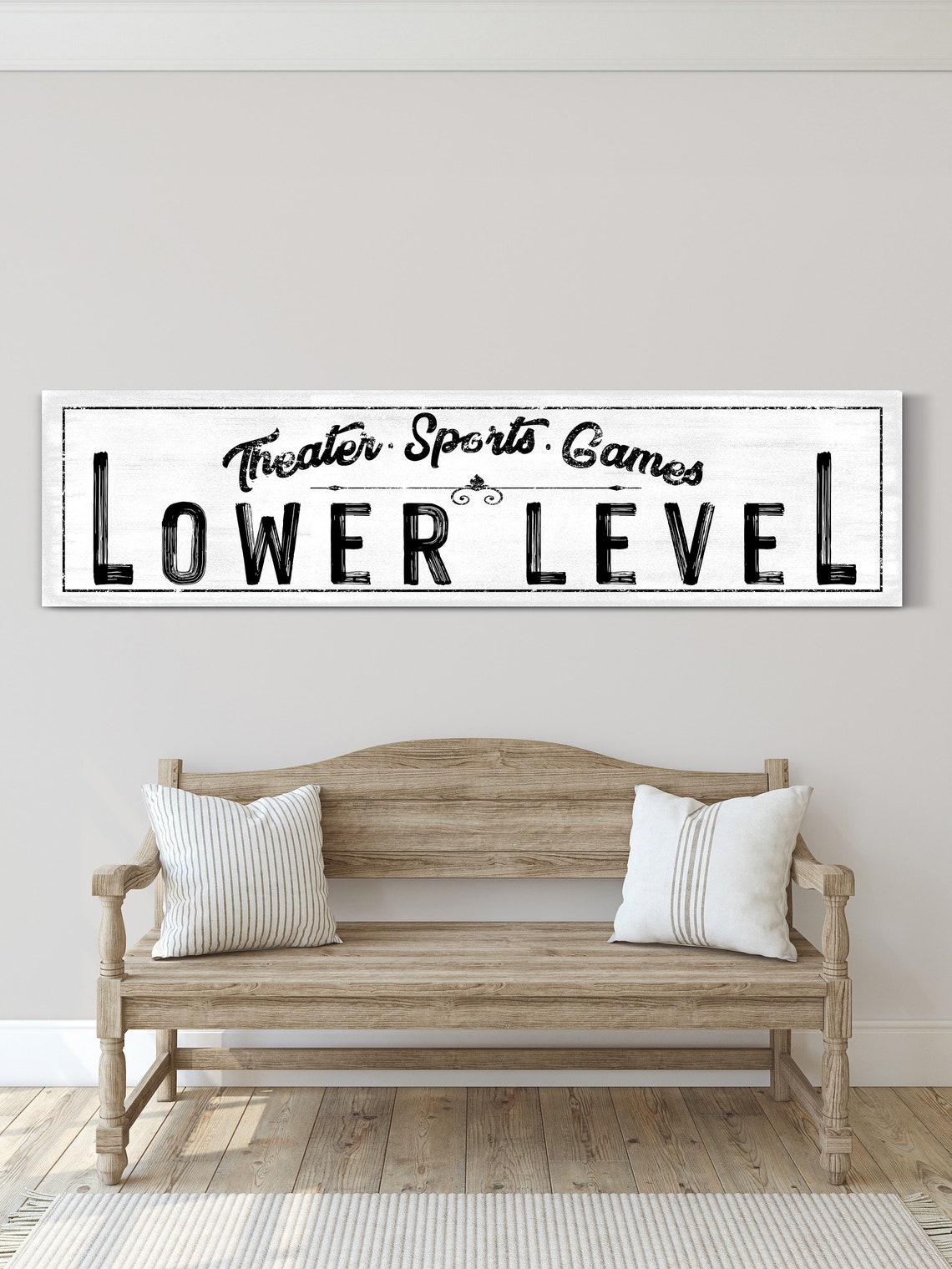 Lower Level Sign, Basement Sign, Lounge Decor, Movie Room Decor, Man ...
