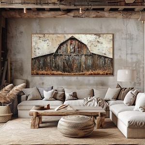 Old Barn Wall Art, Farmhouse Wall Decor, Rustic Homestead Framed Canvas ...