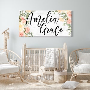 Personalized Baby Name Sign, Above Crib Sign, Children Name Sign, Kids ...