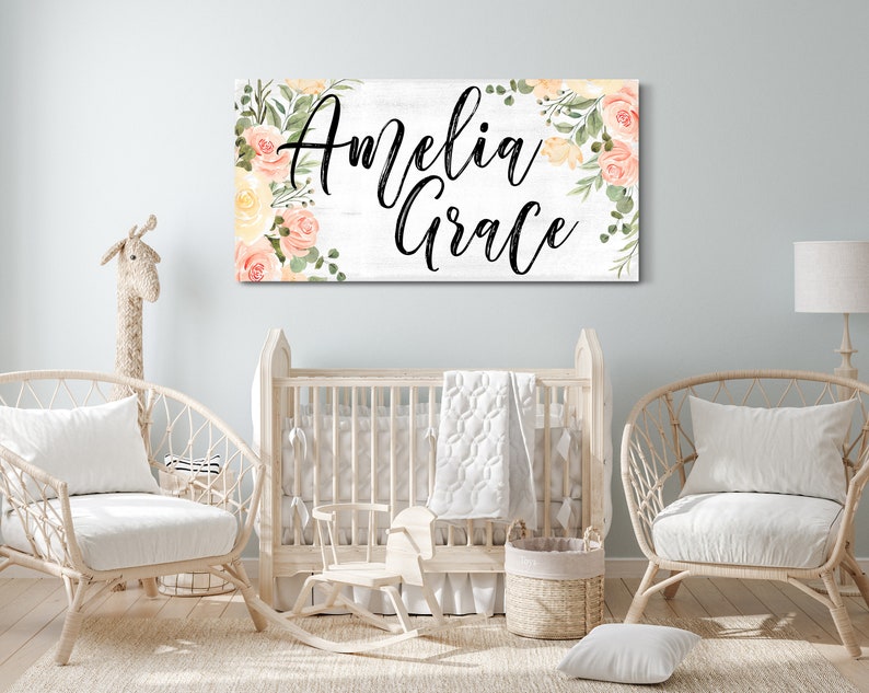 Personalized Baby Name Sign Above Crib Sign Children Name - Etsy