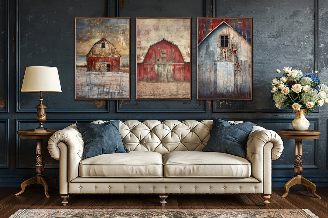Old Barn Wall Decor, Rustic Farmhouse Wall Art, Vintage Barn Canvas Art ...