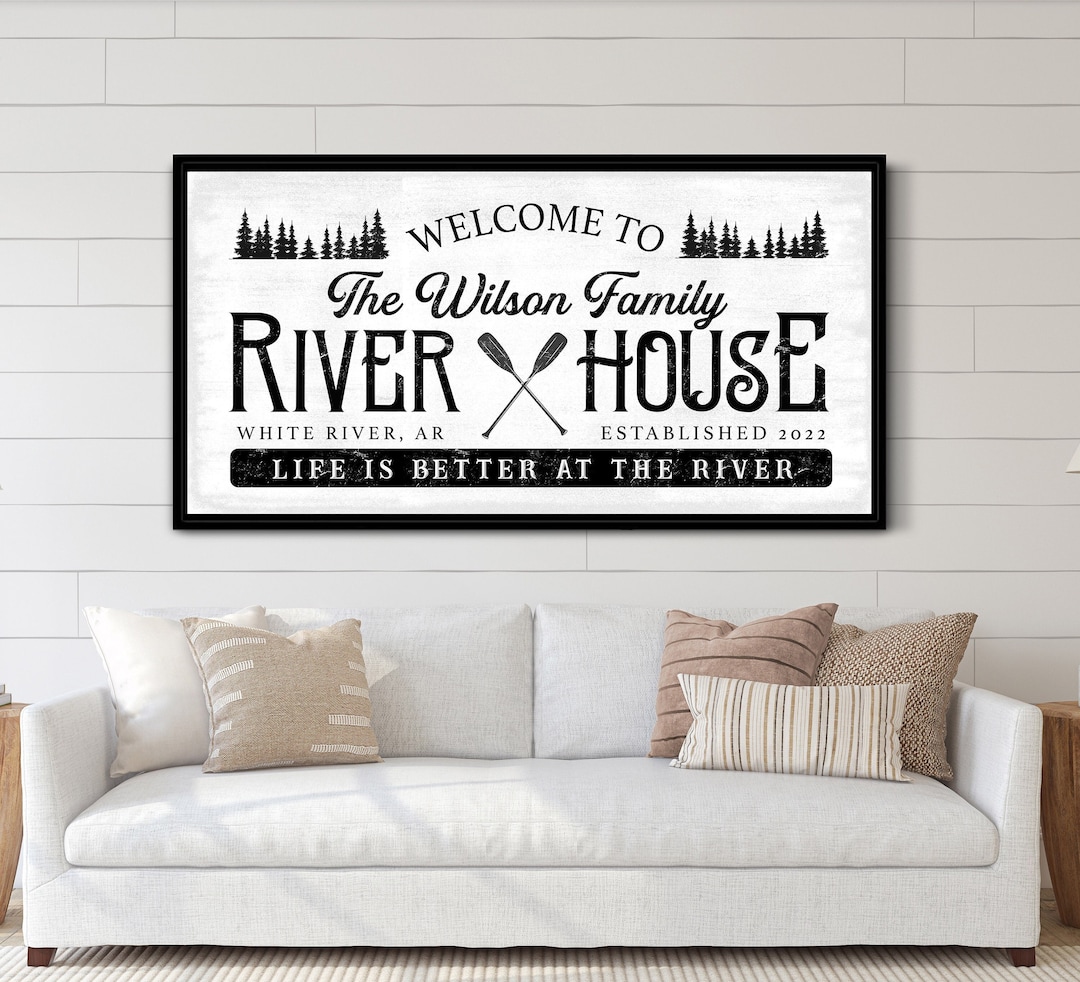 Custom River House Sign Welcome to the River House Sign Personalized ...
