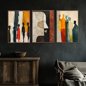 Abstract People Sign, Mid Century Human Silhouette Wall Art, Vintage ...