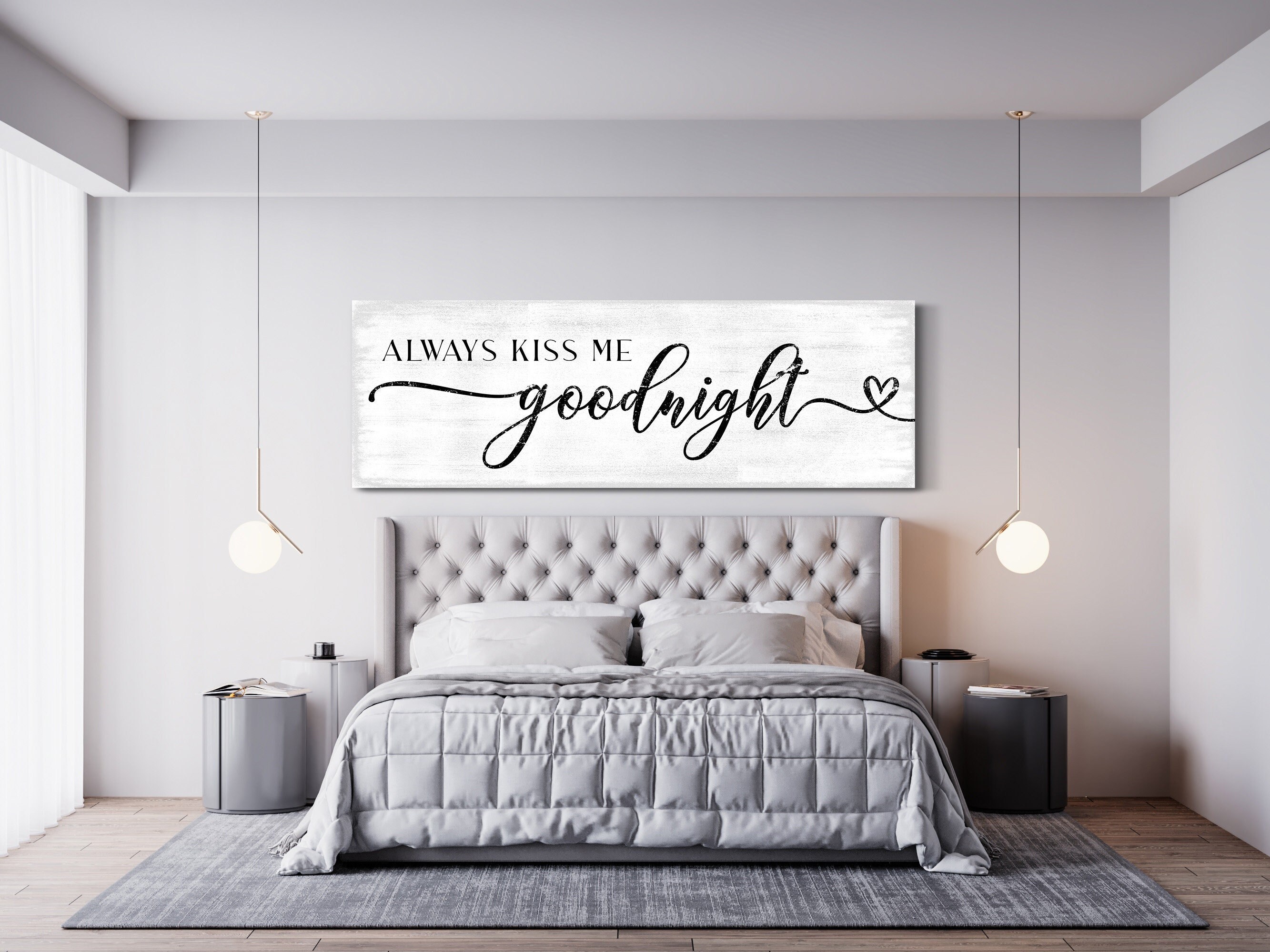 Always Kiss Me Goodnight Sign Master Bedroom Sign Bedroom - Etsy