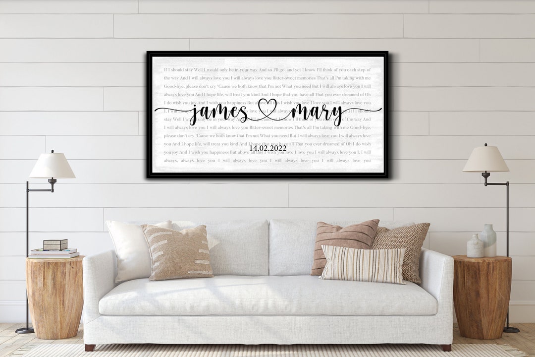 Custom Song Lyrics Sign Wedding Song Lyrics Anniversary - Etsy