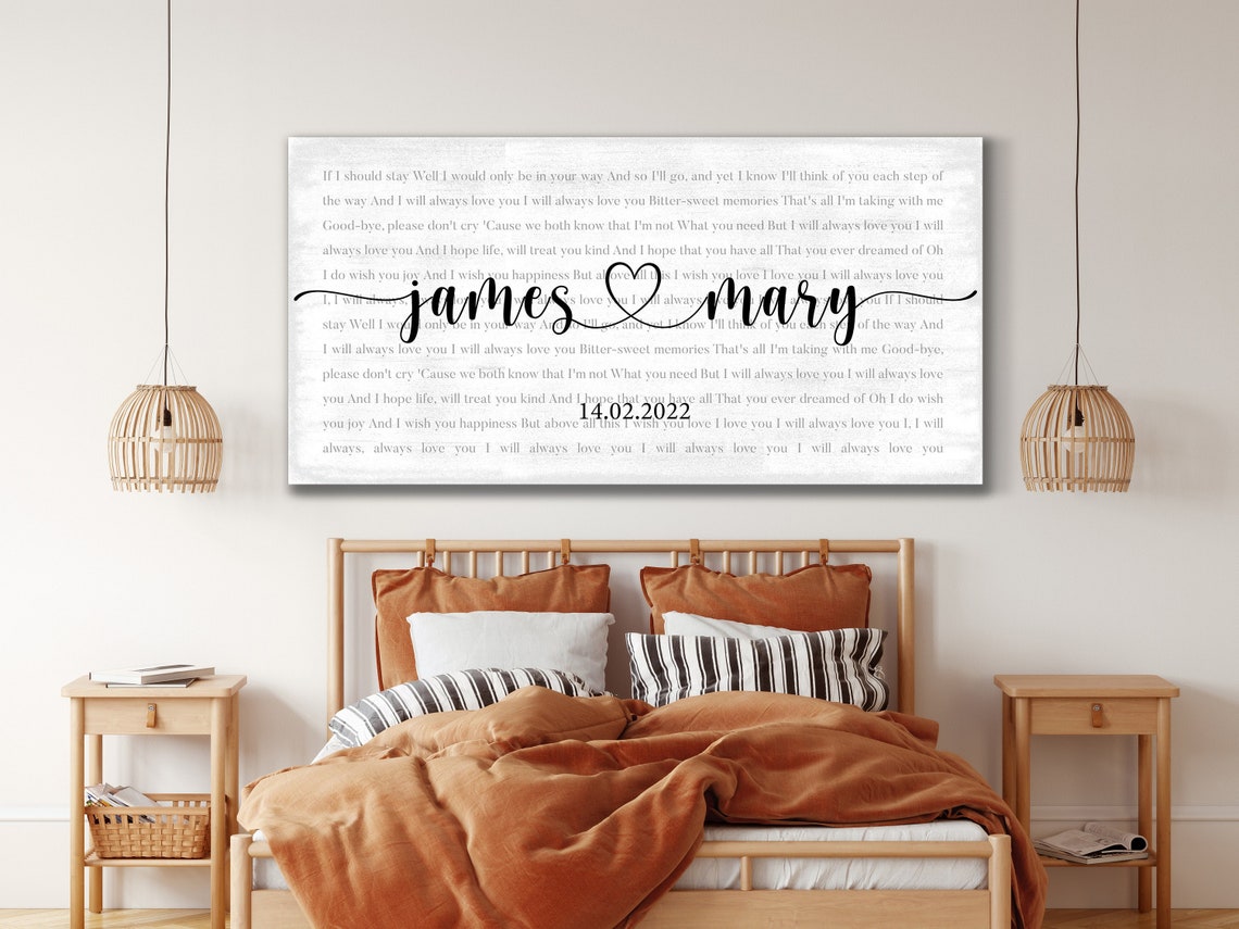 Custom Song Lyrics Sign Wedding Song Lyrics Anniversary | Etsy