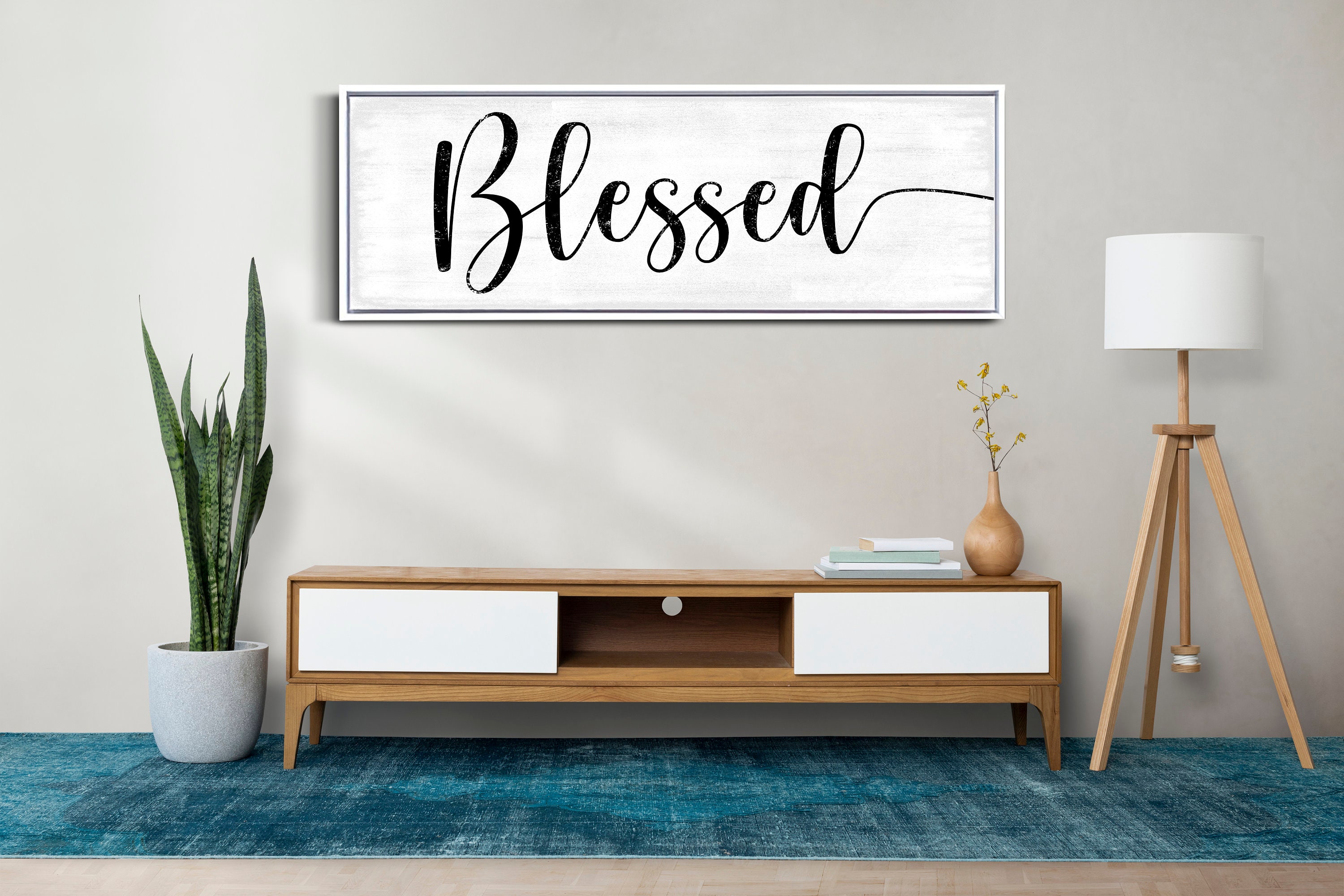 Blessed Sign, Blessed Word Sign, Blessed Sign Decor, Living Room Decor ...