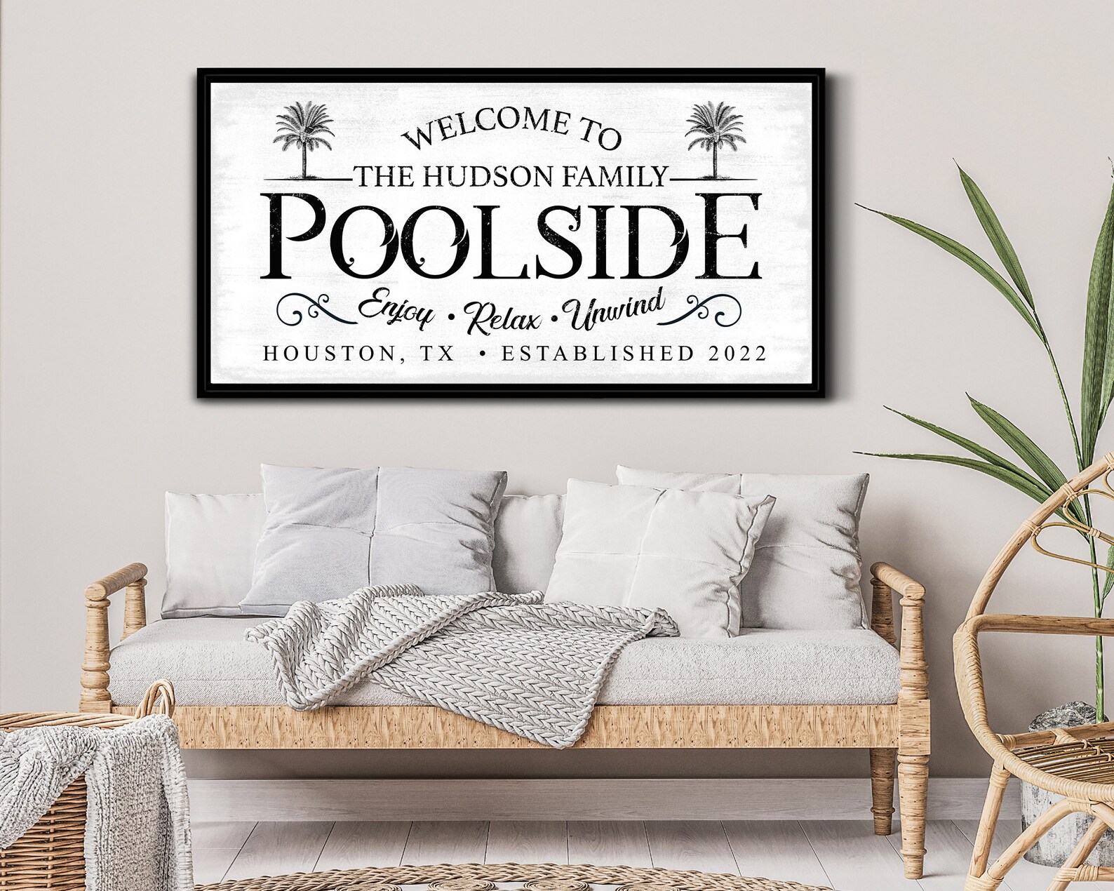 Custom Poolside Sign Family Name Sign Outdoor Wall Decor - Etsy