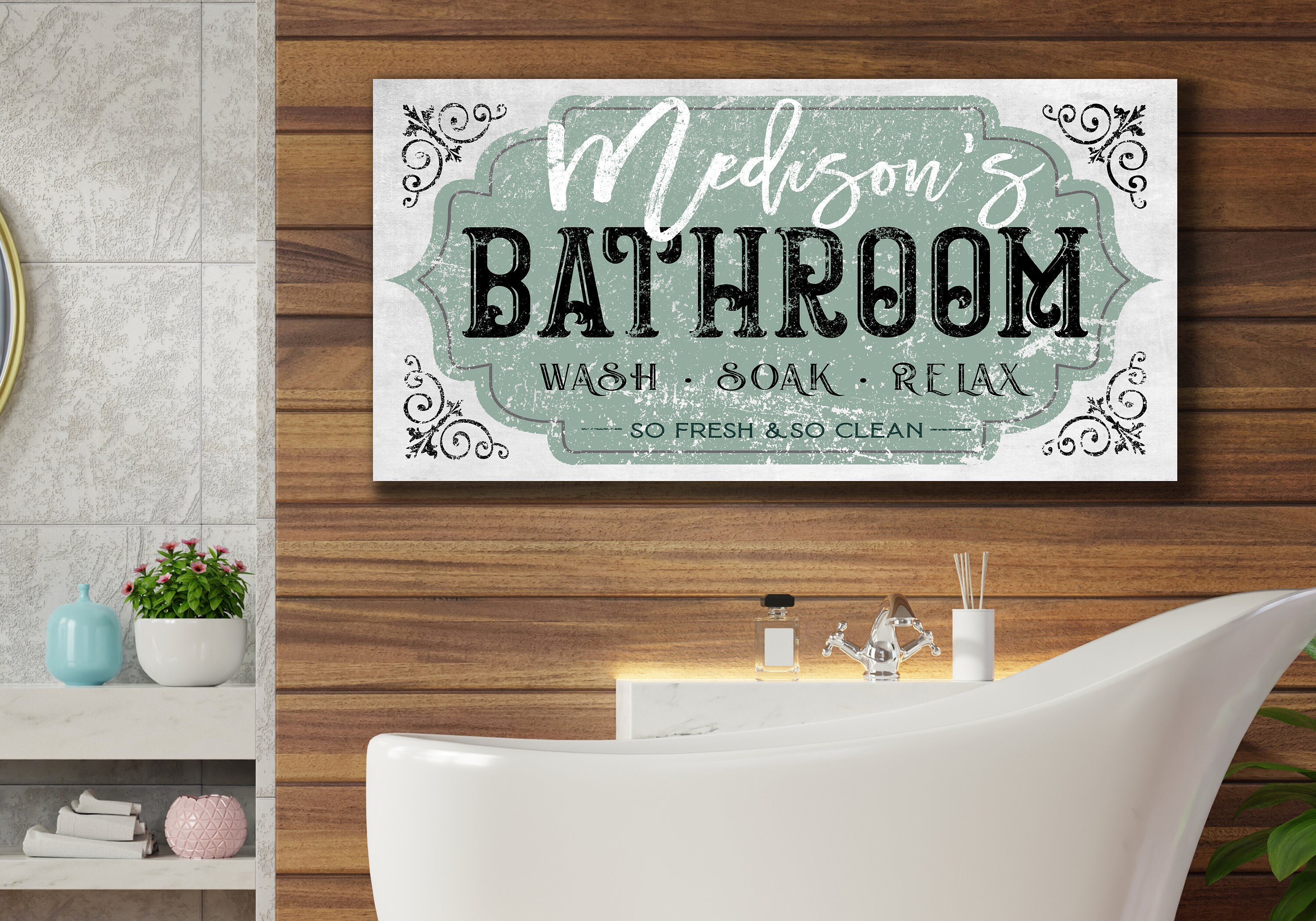 Personalized Bathroom Sign Bathroom Decor Bathroom Shelf - Etsy