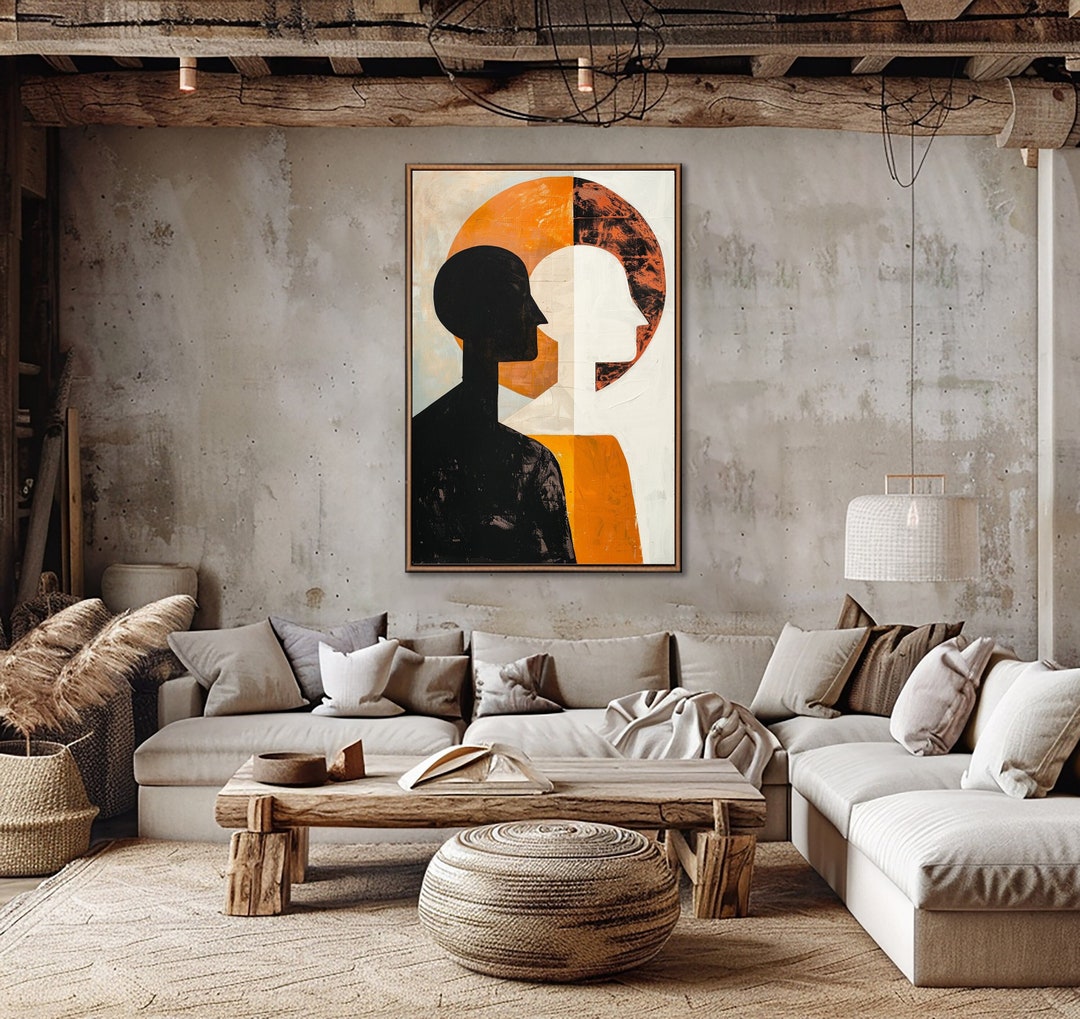 Abstract People Wall Art, Abstract Black White People Wall Decor ...