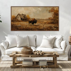 Buffalo Wall Art, Vintage Farmhouse Wall Decor, Rustic Western Sign ...