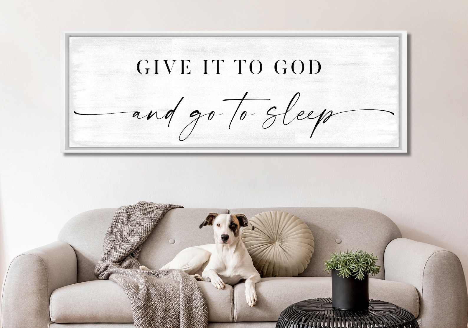 Give It to God and Go to Sleep Sign, Signs Above Bed, Bedroom Decor ...