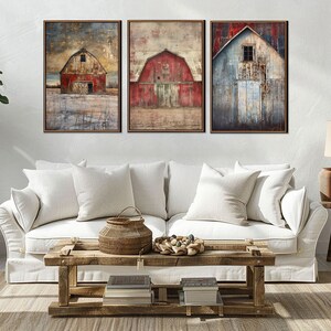 Old Barn Wall Decor, Rustic Farmhouse Wall Art, Vintage Barn Canvas Art ...