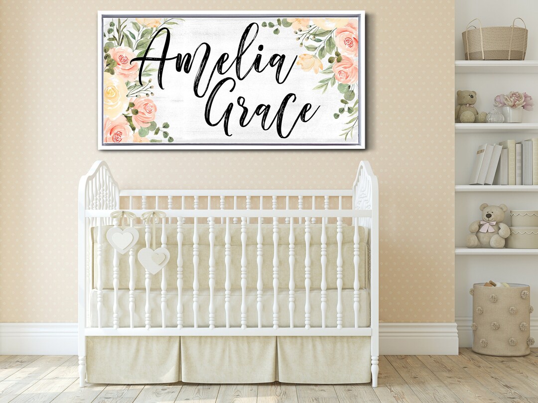 Personalized Baby Name Sign, Above Crib Sign, Children Name Sign, Kids ...
