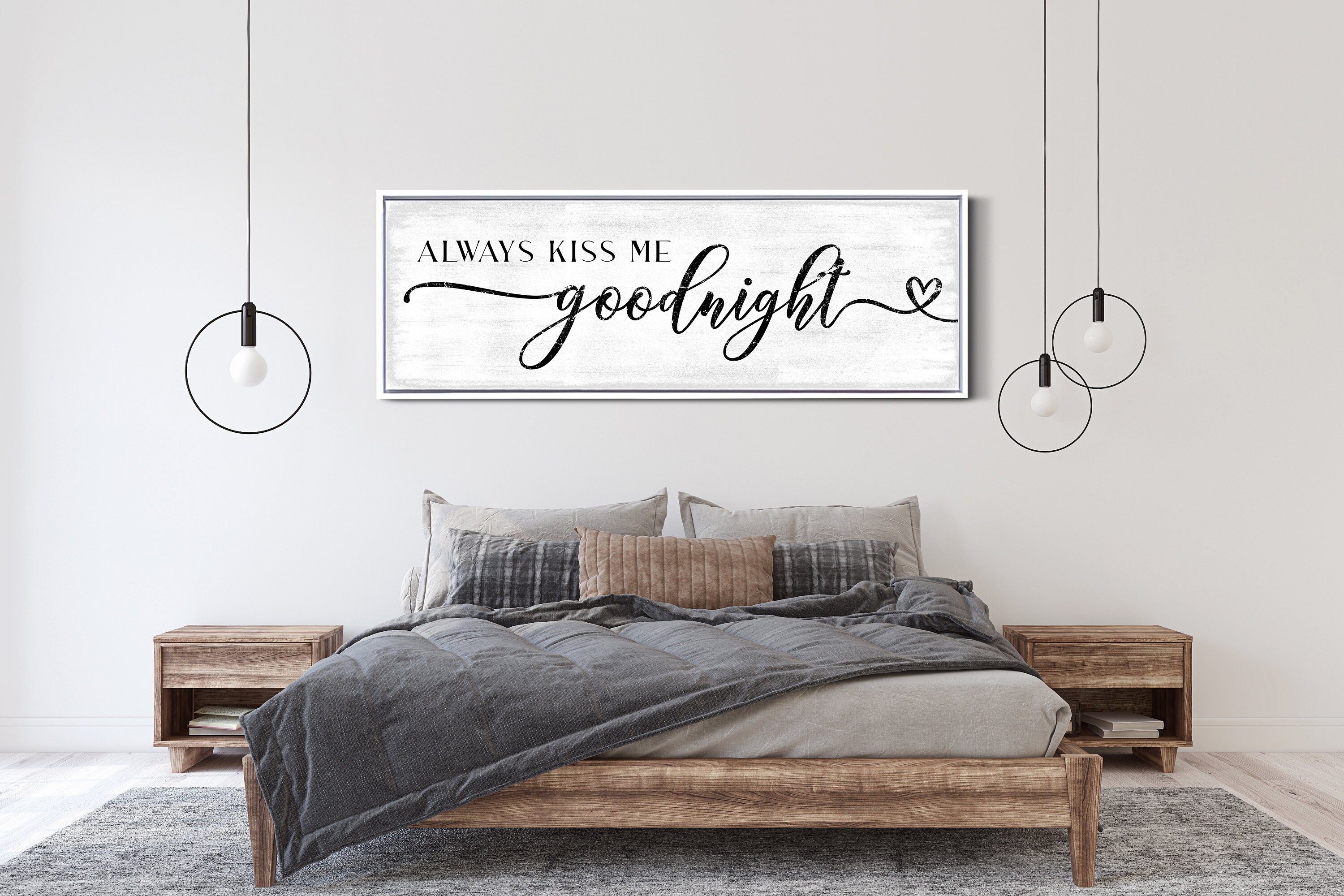 Always Kiss Me Goodnight Sign Master Bedroom Sign Bedroom - Etsy