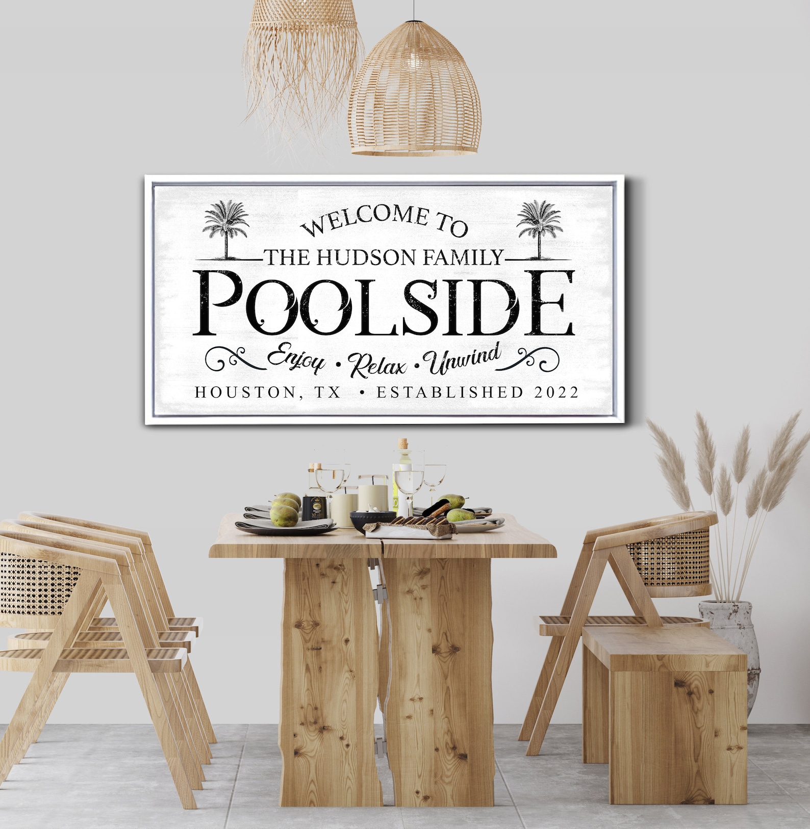 Custom Poolside Sign Family Name Sign Outdoor Wall Decor - Etsy