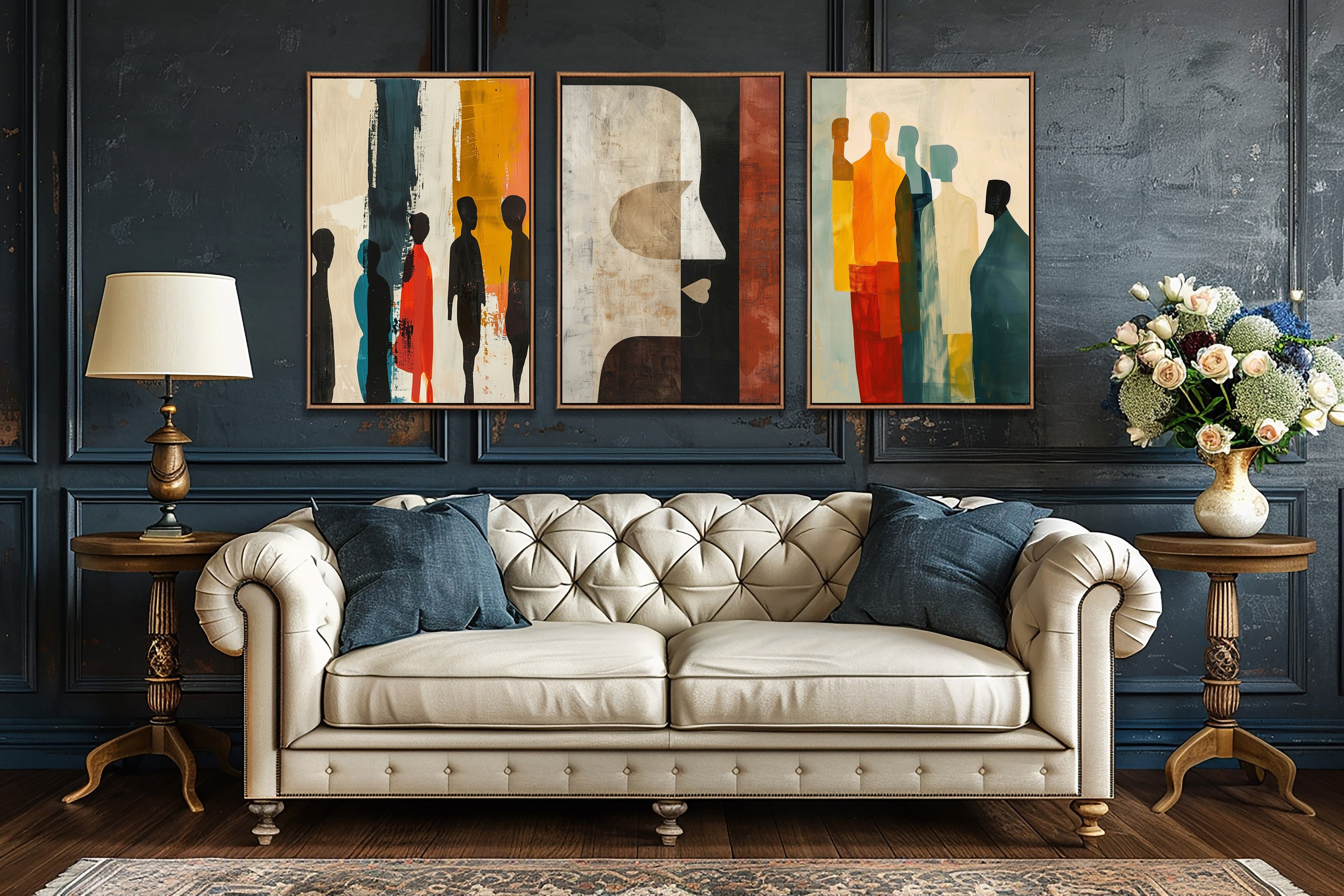 Abstract People Sign, Mid Century Human Silhouette Wall Art, Vintage ...