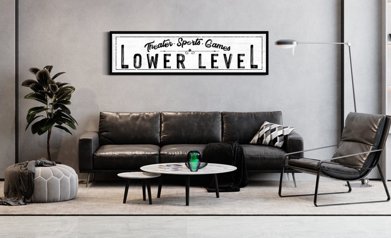 Lower Level Sign Basement Sign Lounge Decor Movie Room - Etsy