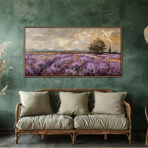 Purple Lavender Fields Wall Art, Modern Farmhouse Decor, Abstract ...