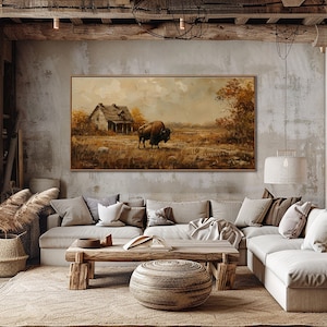 Buffalo Wall Art, Vintage Farmhouse Wall Decor, Rustic Western Sign ...