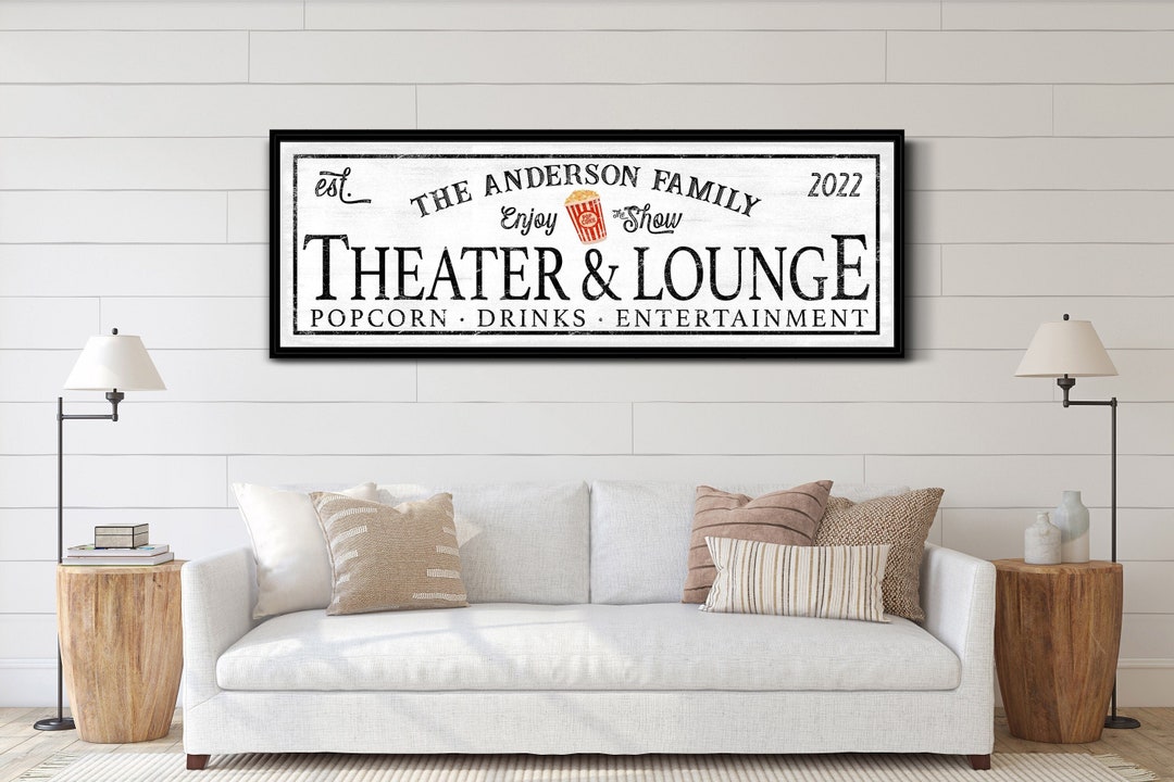 Personalized Theater & Lounge Sign, Custom Movie and Game Room Wall ...