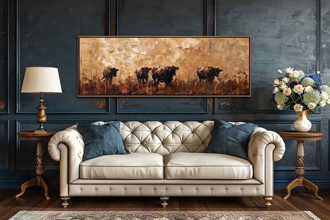 Country Landscape Wall Art, Vintage Abstract Farmhouse Wall Decor ...