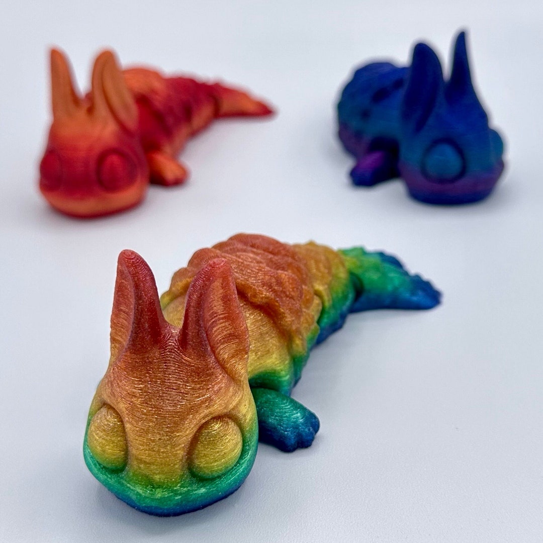Baby Mermaid Bunny - 3D Printed Fun & Flexible Articulated Fidget Toy ...