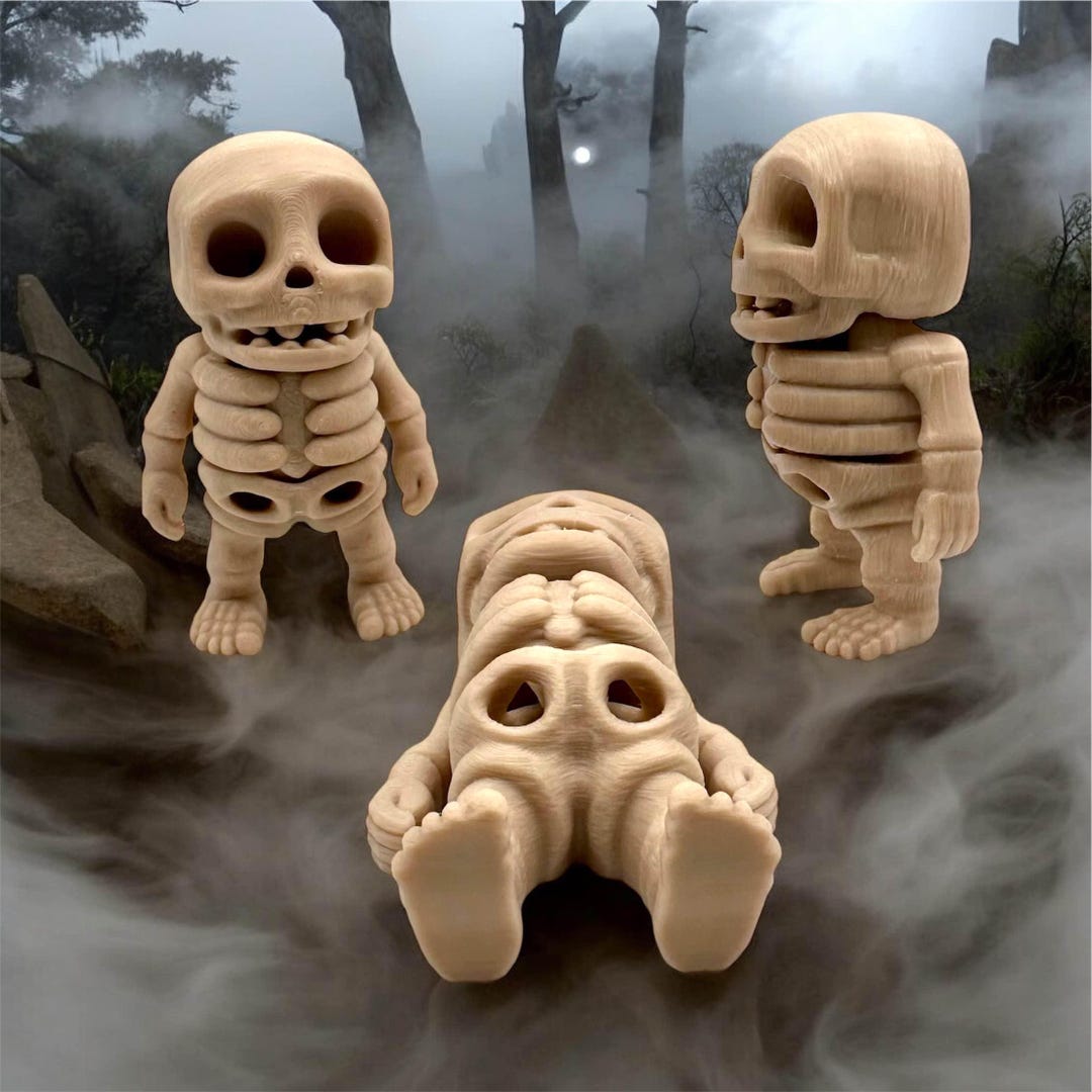 Flexi Skeleton Buddy - 3D Printed Articulated Halloween Skeleton Figure ...