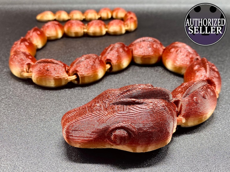 Copperhead Snake 3D Printed Fun & Flexible Articulated - Etsy
