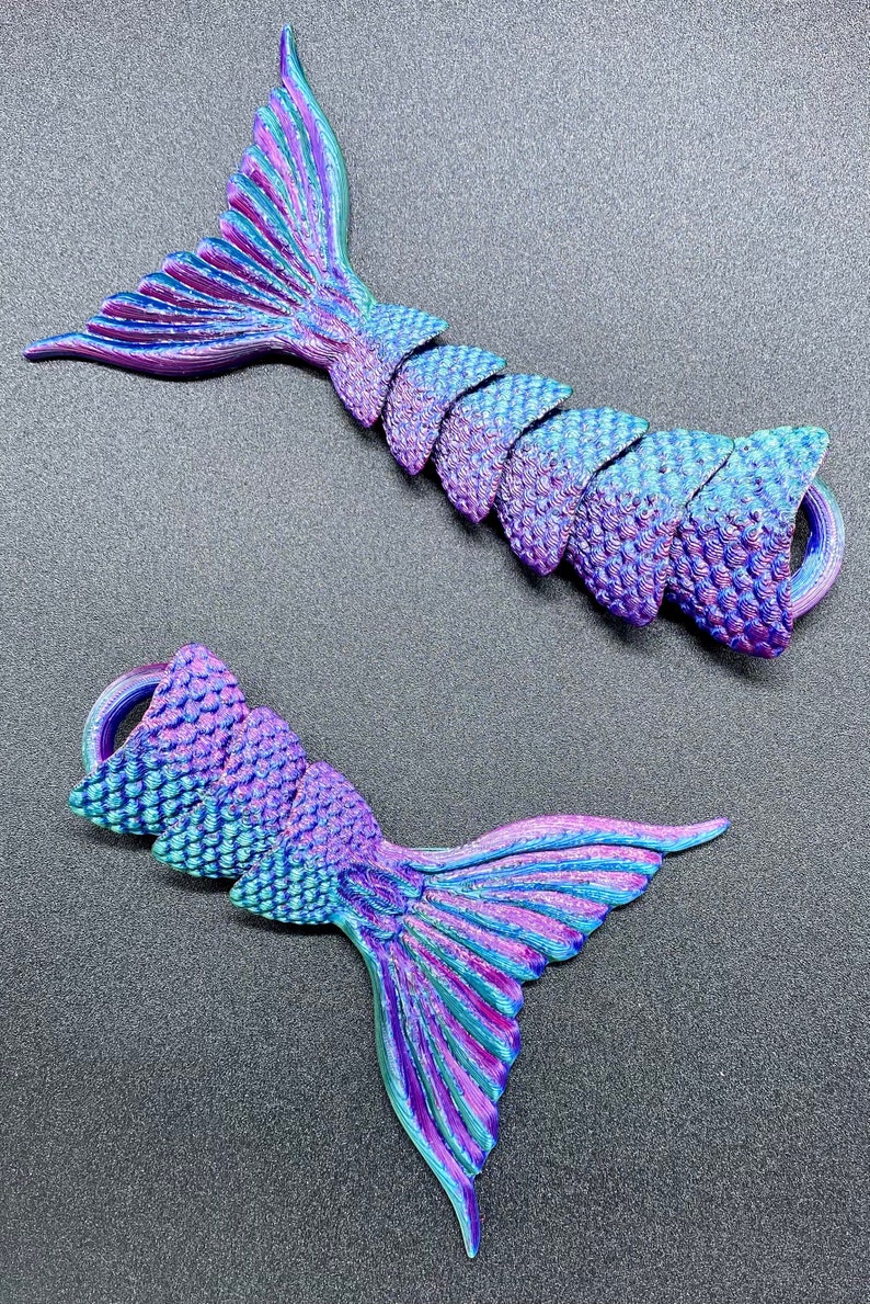 3D Printed Articulated Mermaid Tail Flexible and Fun Fidget - Etsy