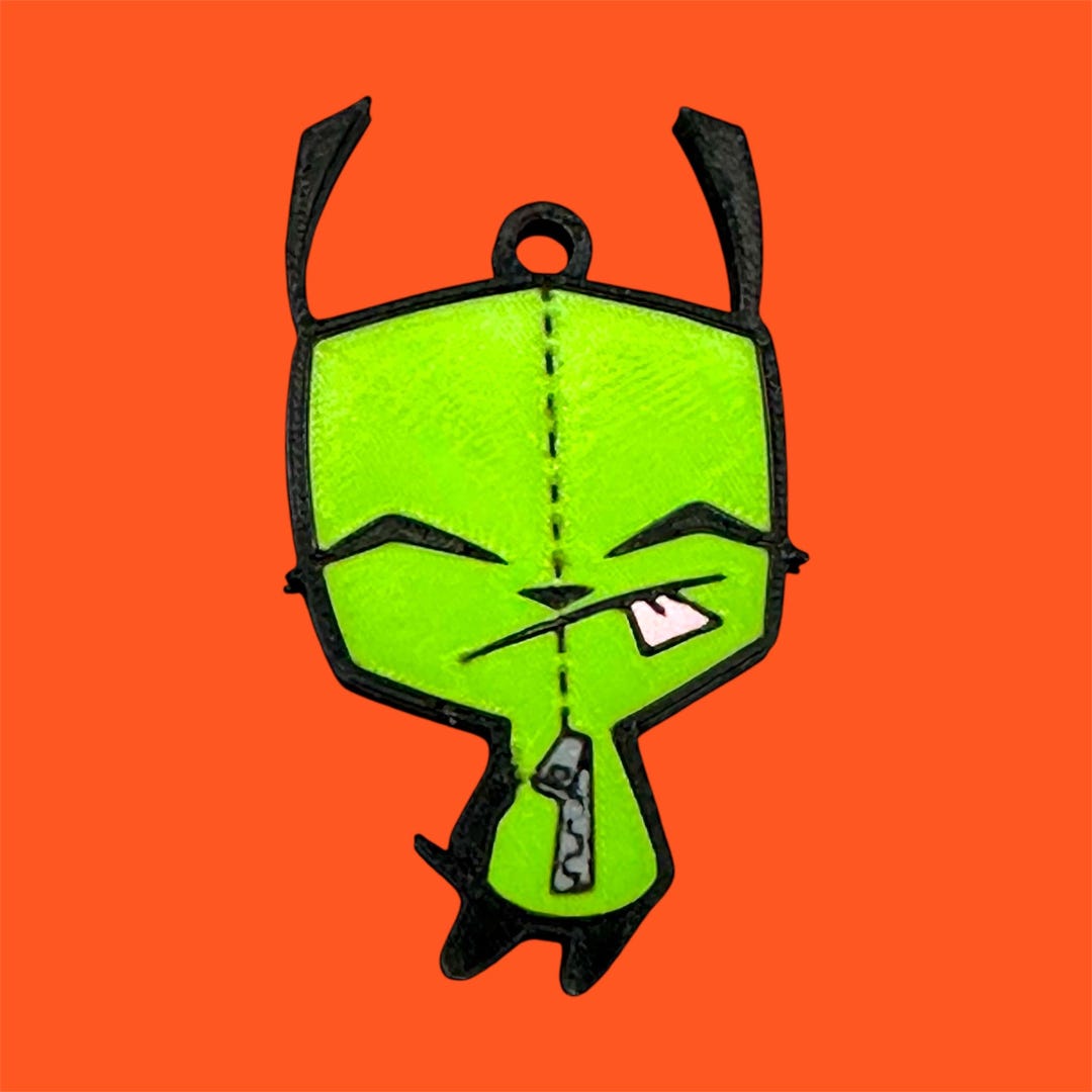 Gir Keychain/ornament ~ Gir From Invader Zim ~ Perfect to Put on Keys ...