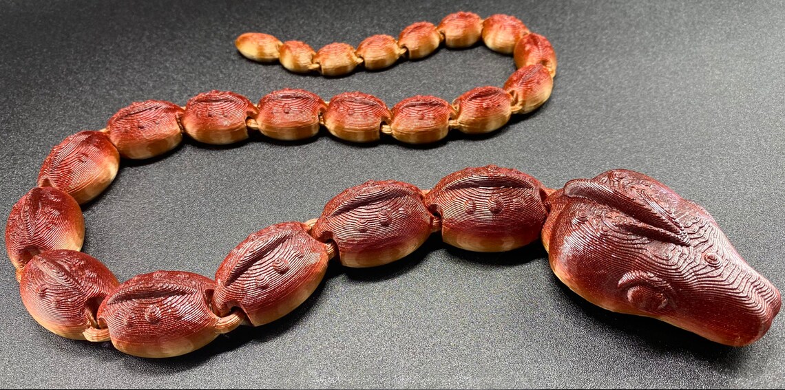 Copperhead Snake 3D Printed Fun & Flexible Articulated - Etsy