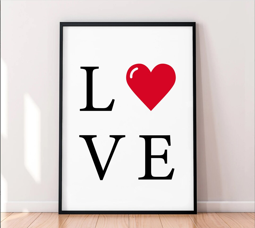 Love Print, Love Wall Art, Minimalist Print, Love Poster, Wall Art ...