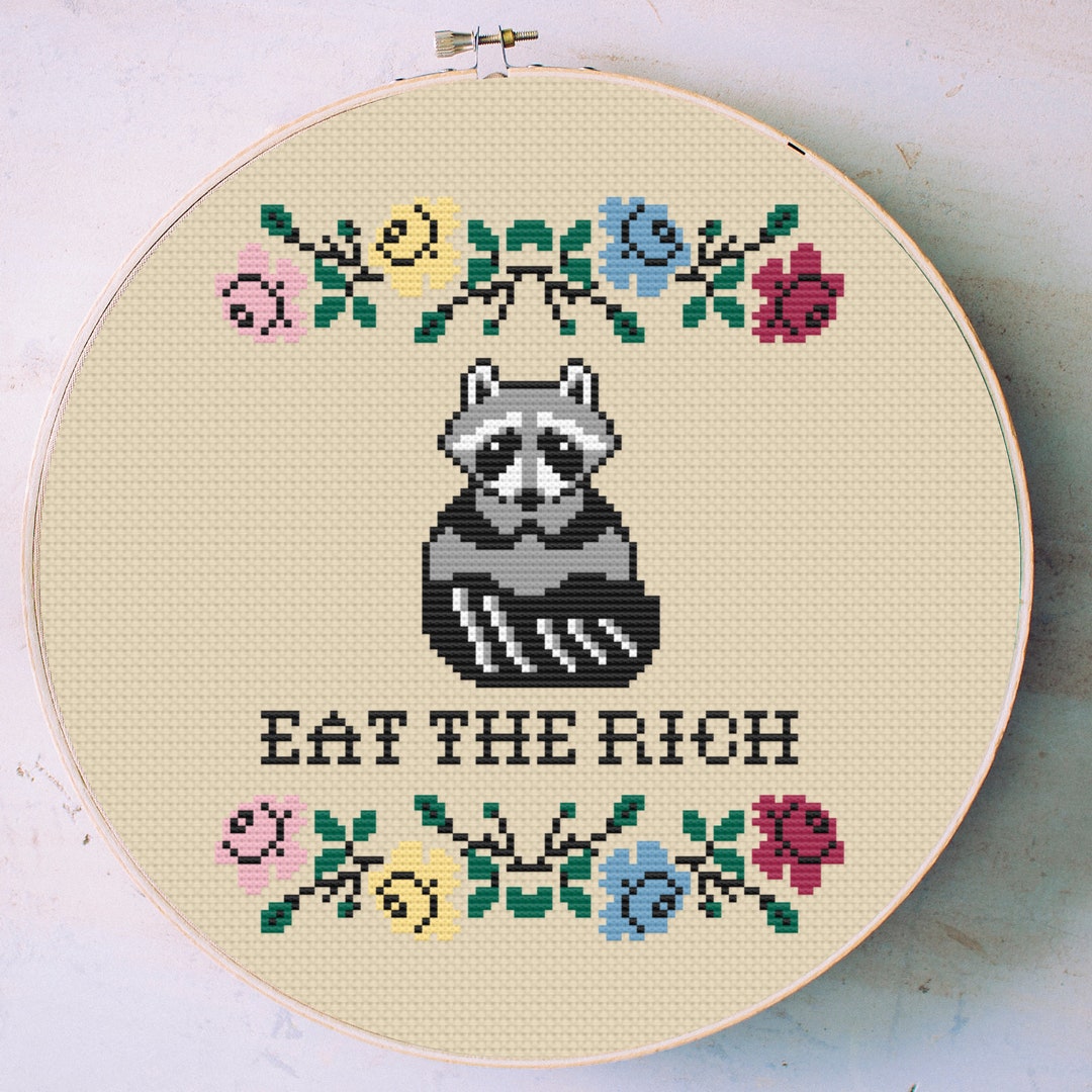 Raccoon Cross Stitch Pattern Beginner Hand Sewing Pattern Cute Cross ...