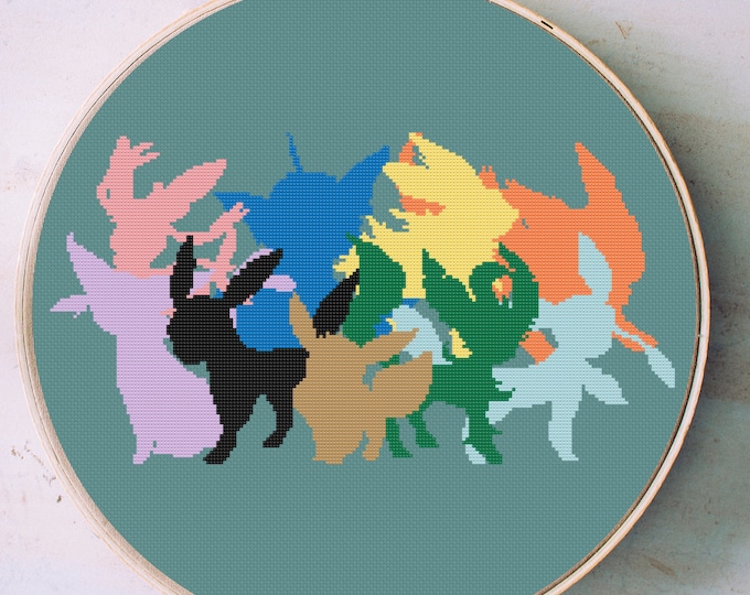 Simple Cross Stitch Pattern | INSTANT DOWNLOAD | Eevee Evolution Cross ...