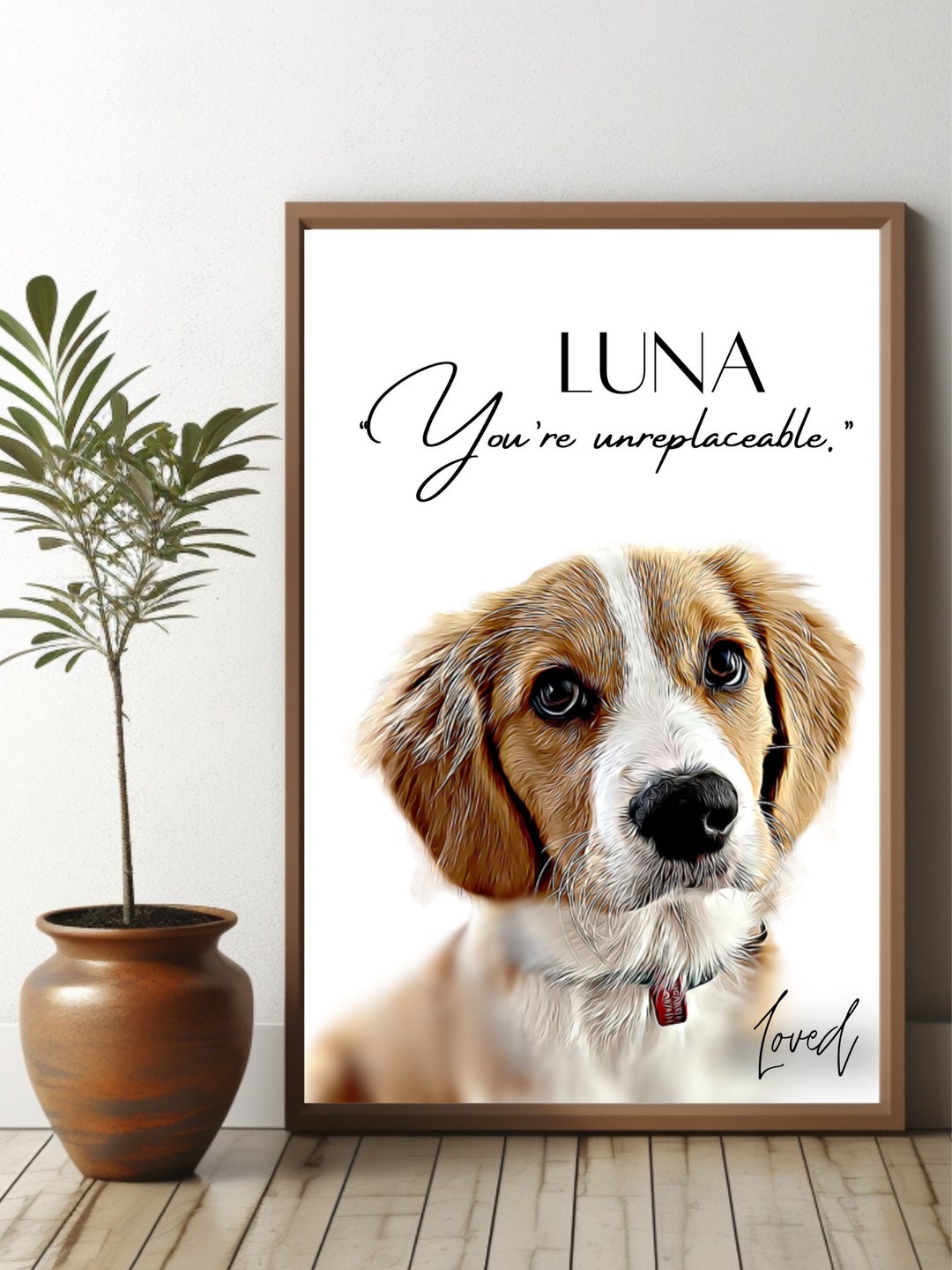 Custom Dog Portrait, Custom Pet Frame, Dog Lover Gift, Perfect Gift for ...