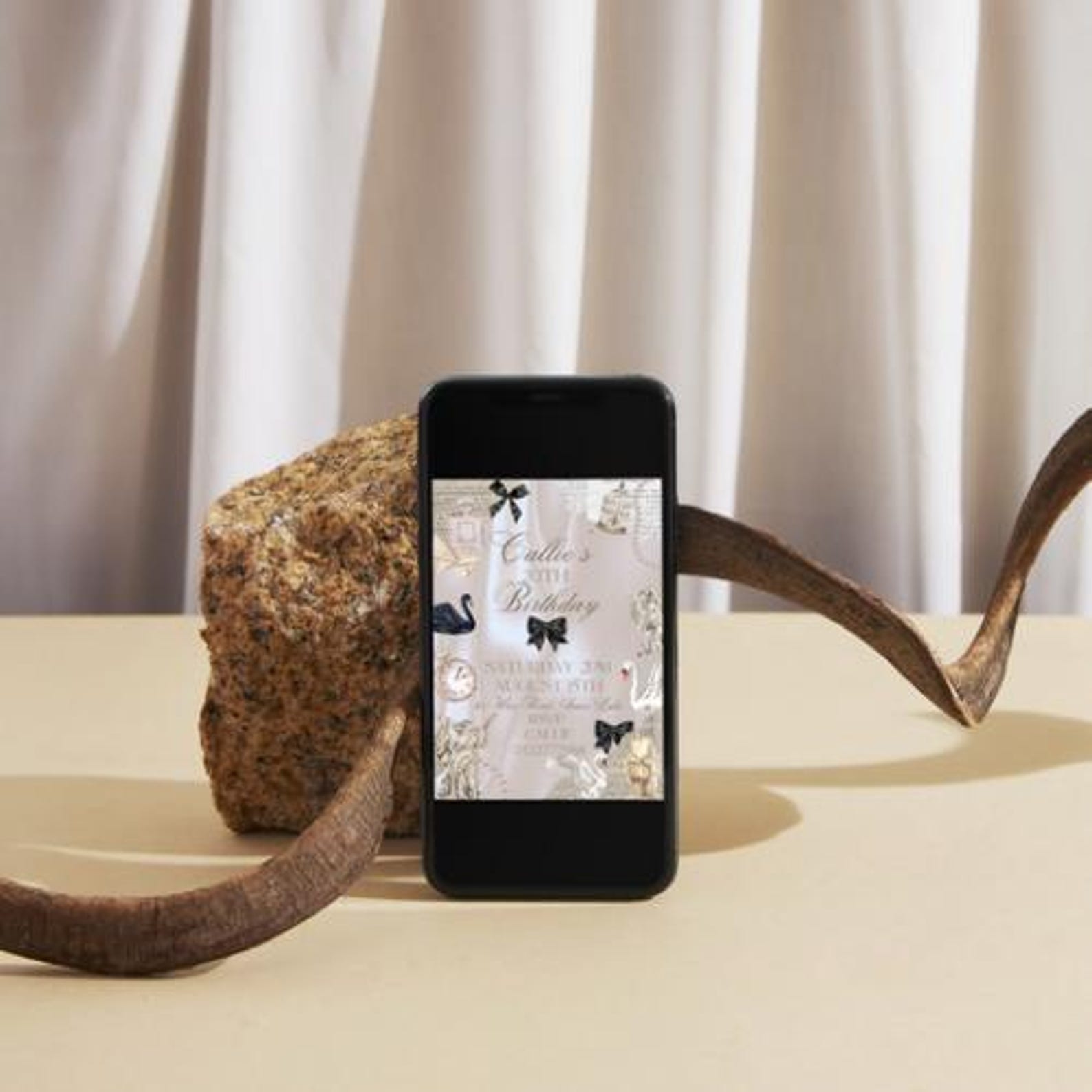 Aesthetic Satin/swan/simple Girl Birthday Invitation - Etsy