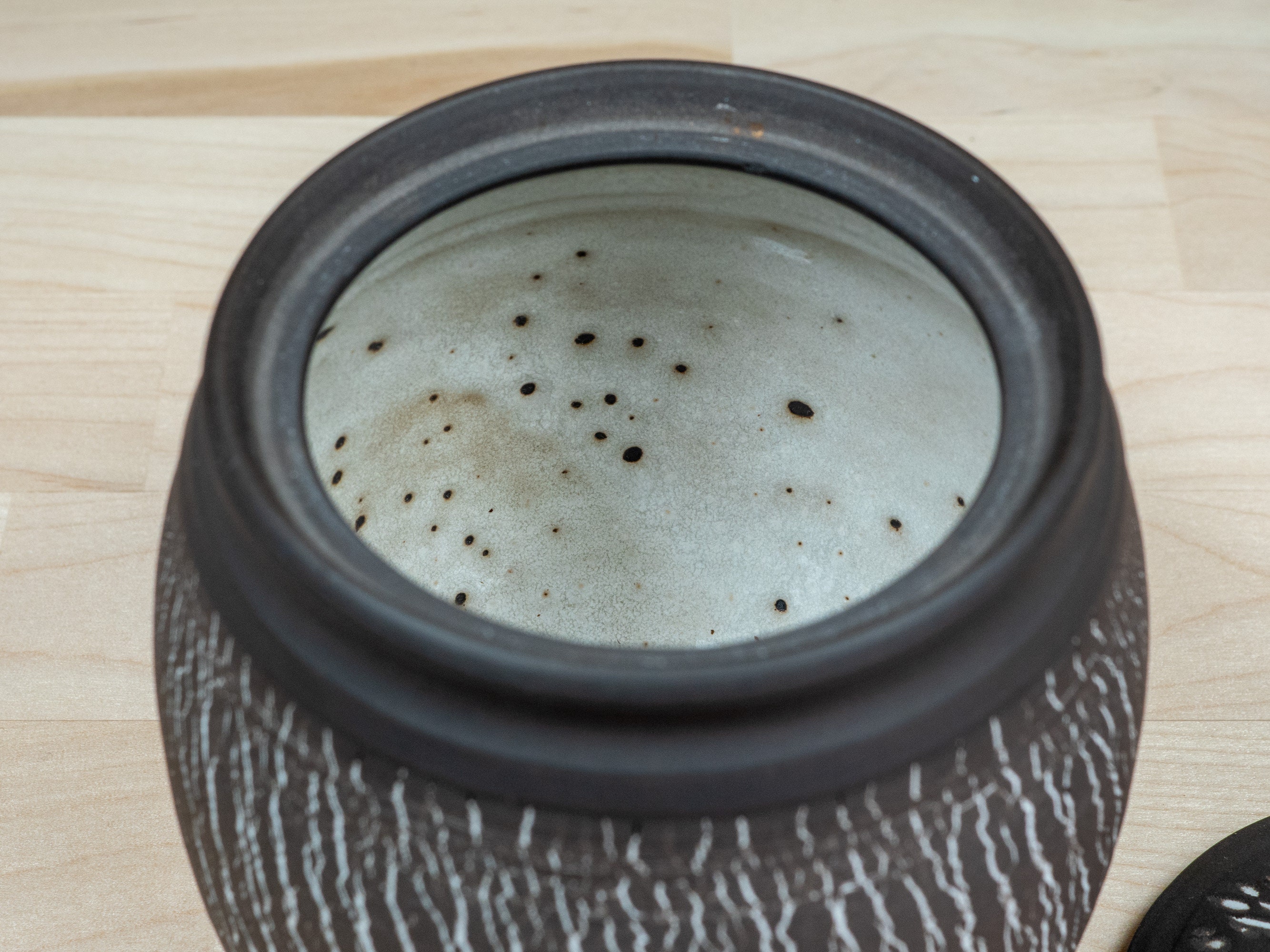 Ceramic Storage Jar 550ml. From Black Spanish Stoneware and White ...