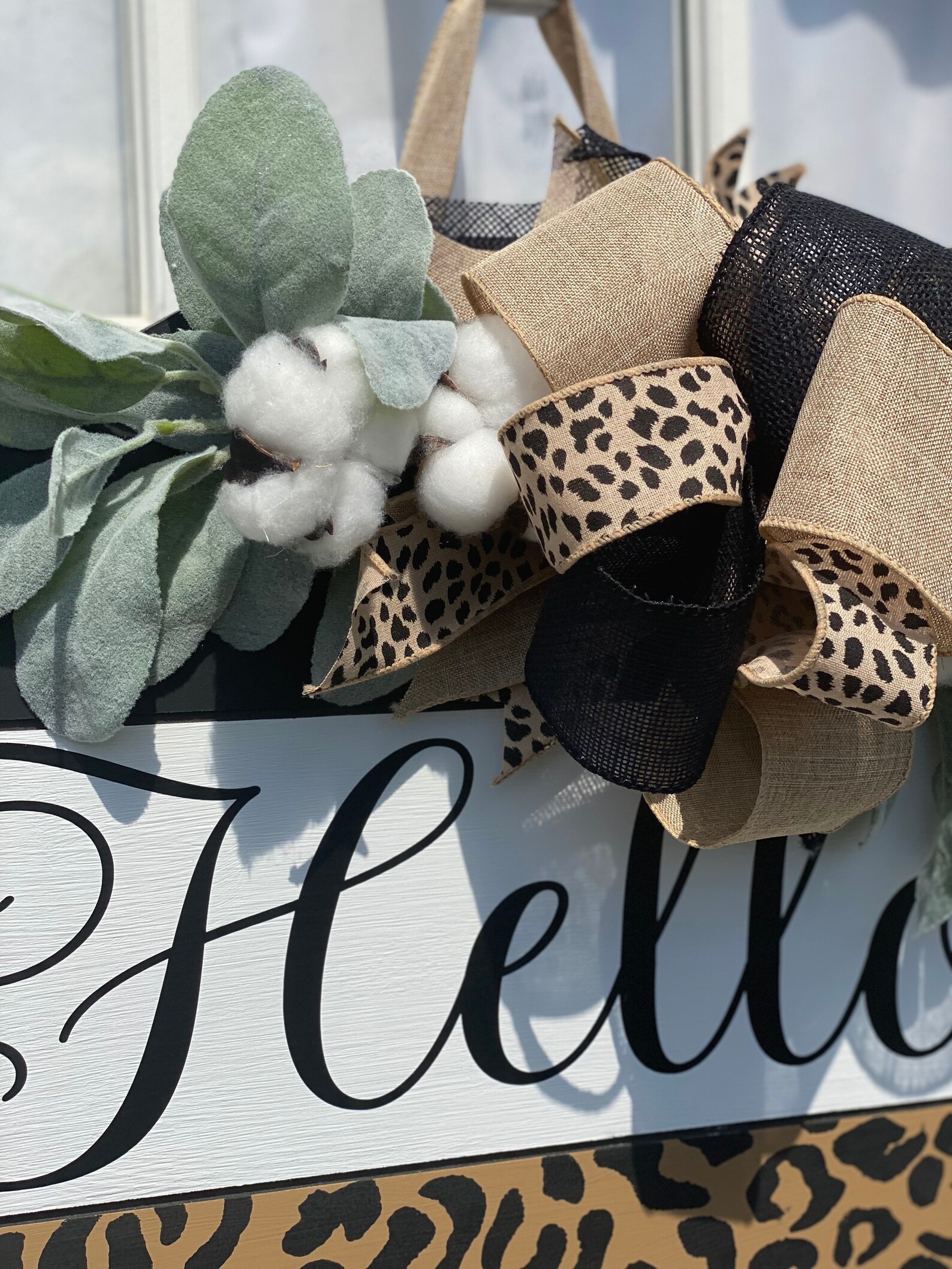 Welcome Signs for Front Door Shiplap Leopard Print Hello - Etsy