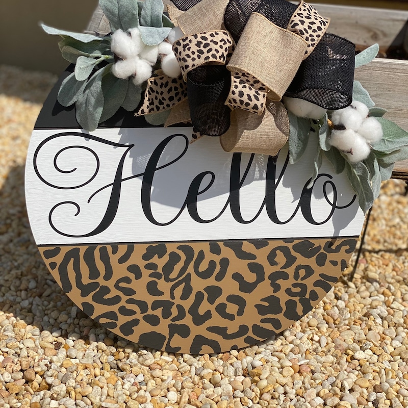 Welcome Leopard Sign - Etsy