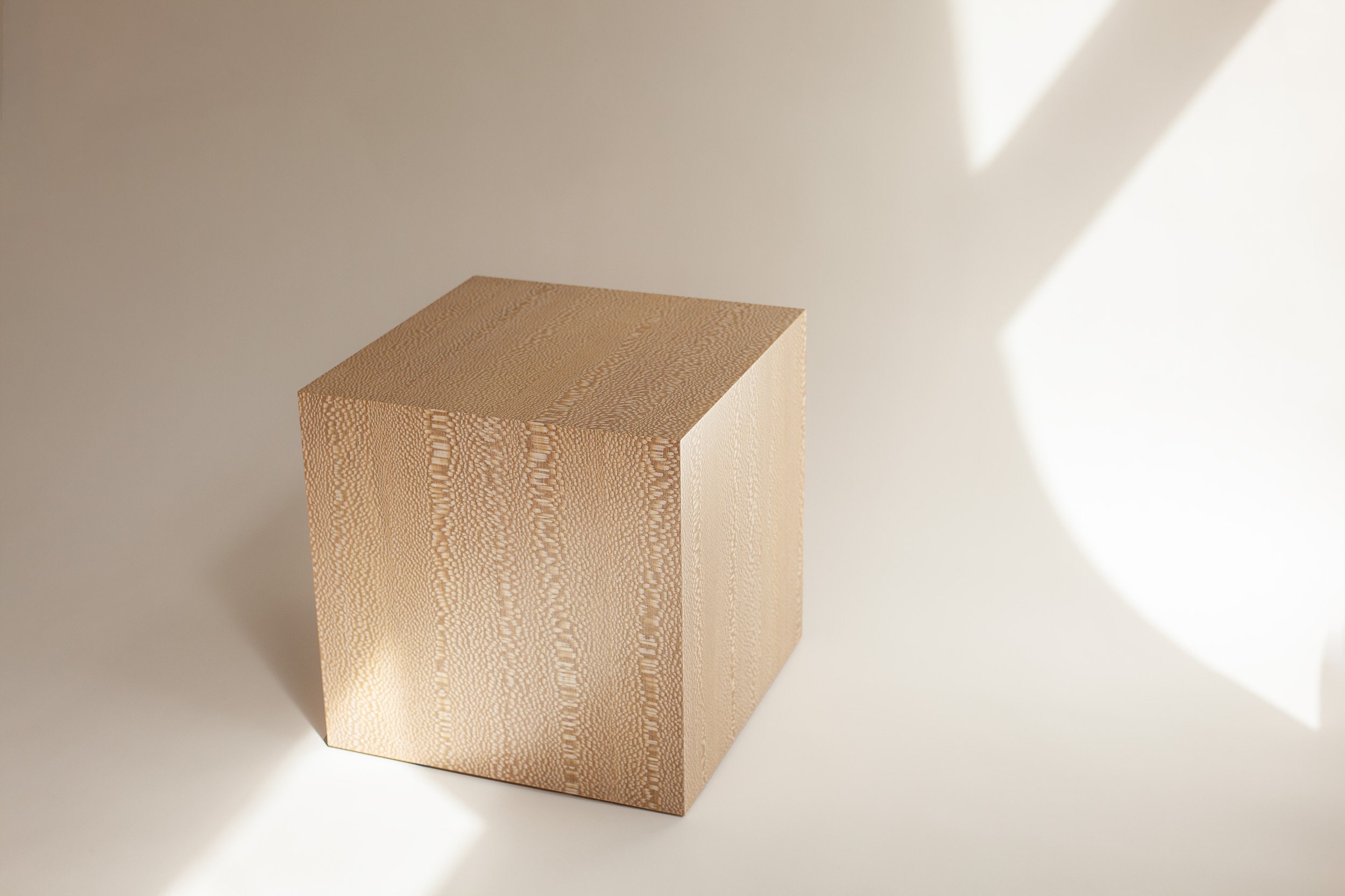 Plinth Cube Coffee Table. Beige Lacewood - Etsy
