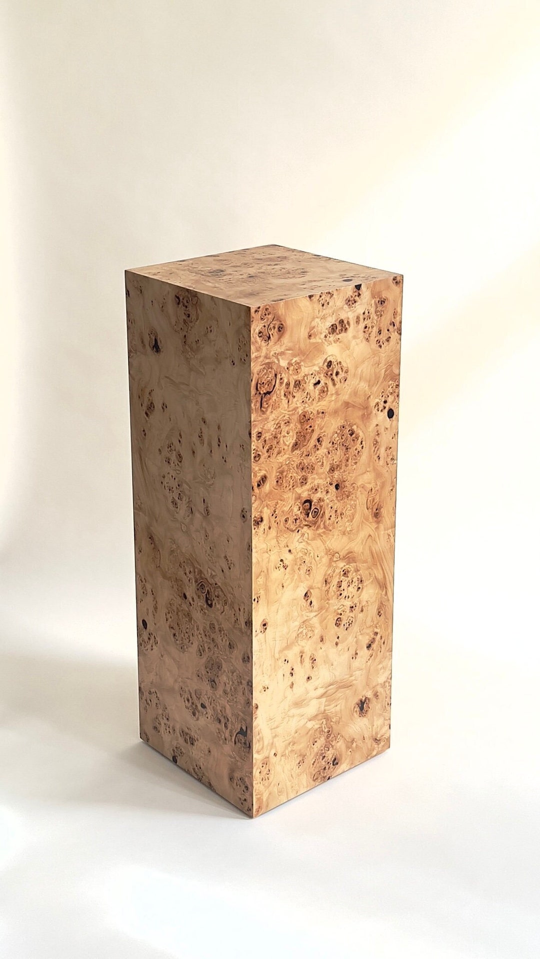 Tall PLINTH Column. Natural Poplar Burlwood Veneer, 30 X 30 X 100 Cm - Etsy