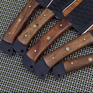 Handmade Damascus Kitchen Chef Knife Set, Cooking Knife Set With Out ...