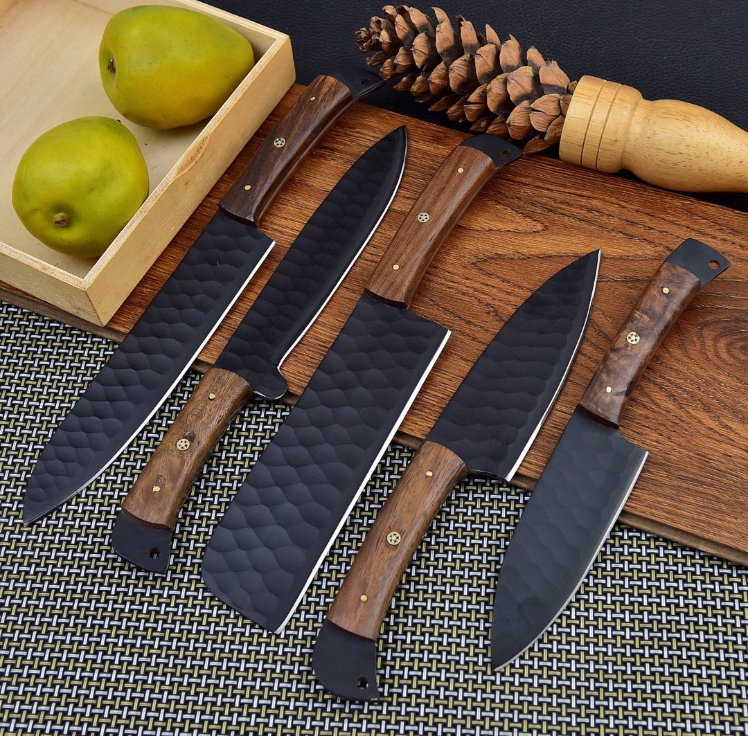 Handmade Damascus Kitchen Chef Knife Set, Cooking Knife Set With Out ...
