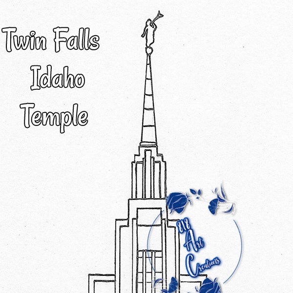 Printable Rexburg Idaho Temple Coloring Page - Etsy