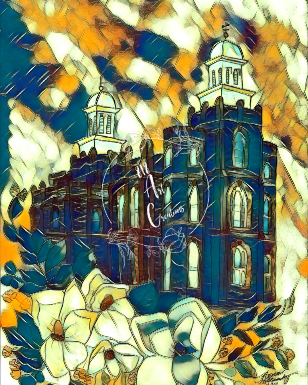 PRINTABLE Logan Temple Stainglass Abstract Artwork, Digital Copy - Etsy