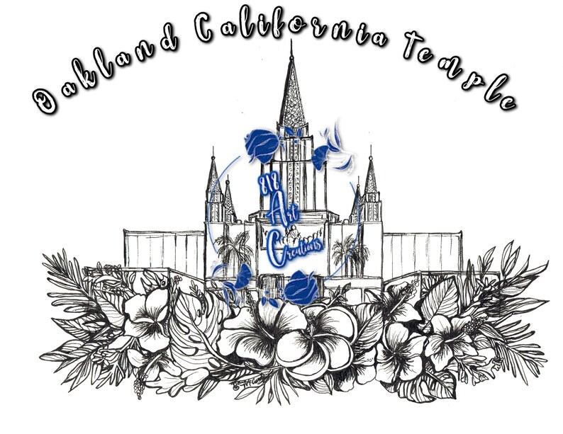 PRINTABLE - Oakland California Temple - Digital Coloring Page LDS ART ...