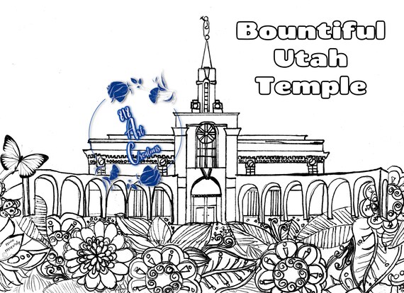 PRINTABLE Bountiful Utah Temple Coloring Page - Etsy